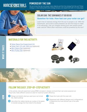 How to Build Your Own Solar Car Activity | Alternative Energy Science